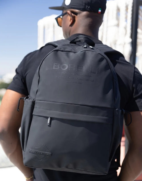 Borelli Black Alberto Rubberised Skin Touch PU Backpack