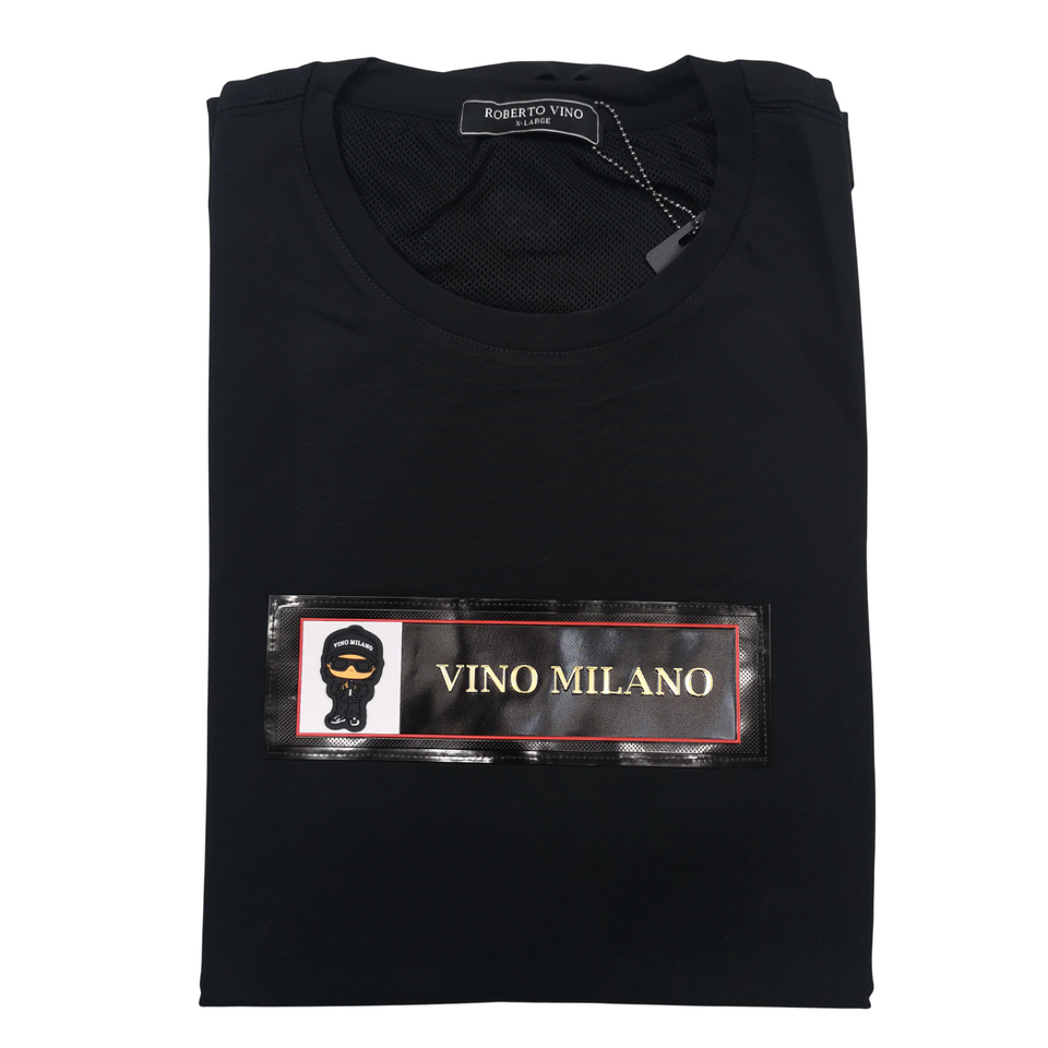 Roberto Vino Italy Black Logo T Shirt - BOSSINI SA