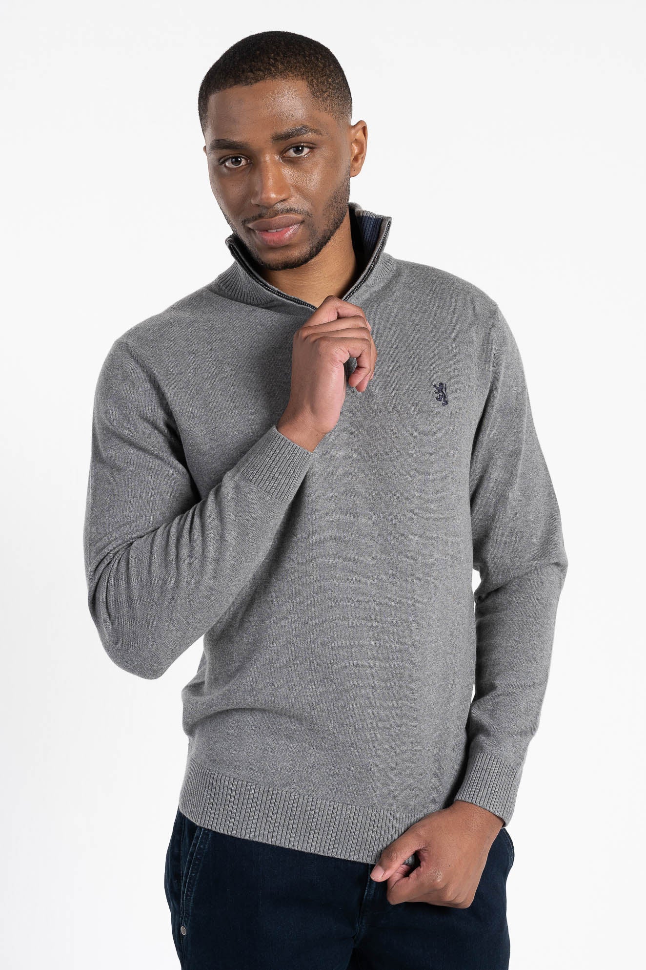 Pringle Men's Grey 1/4 Zip KnitWear