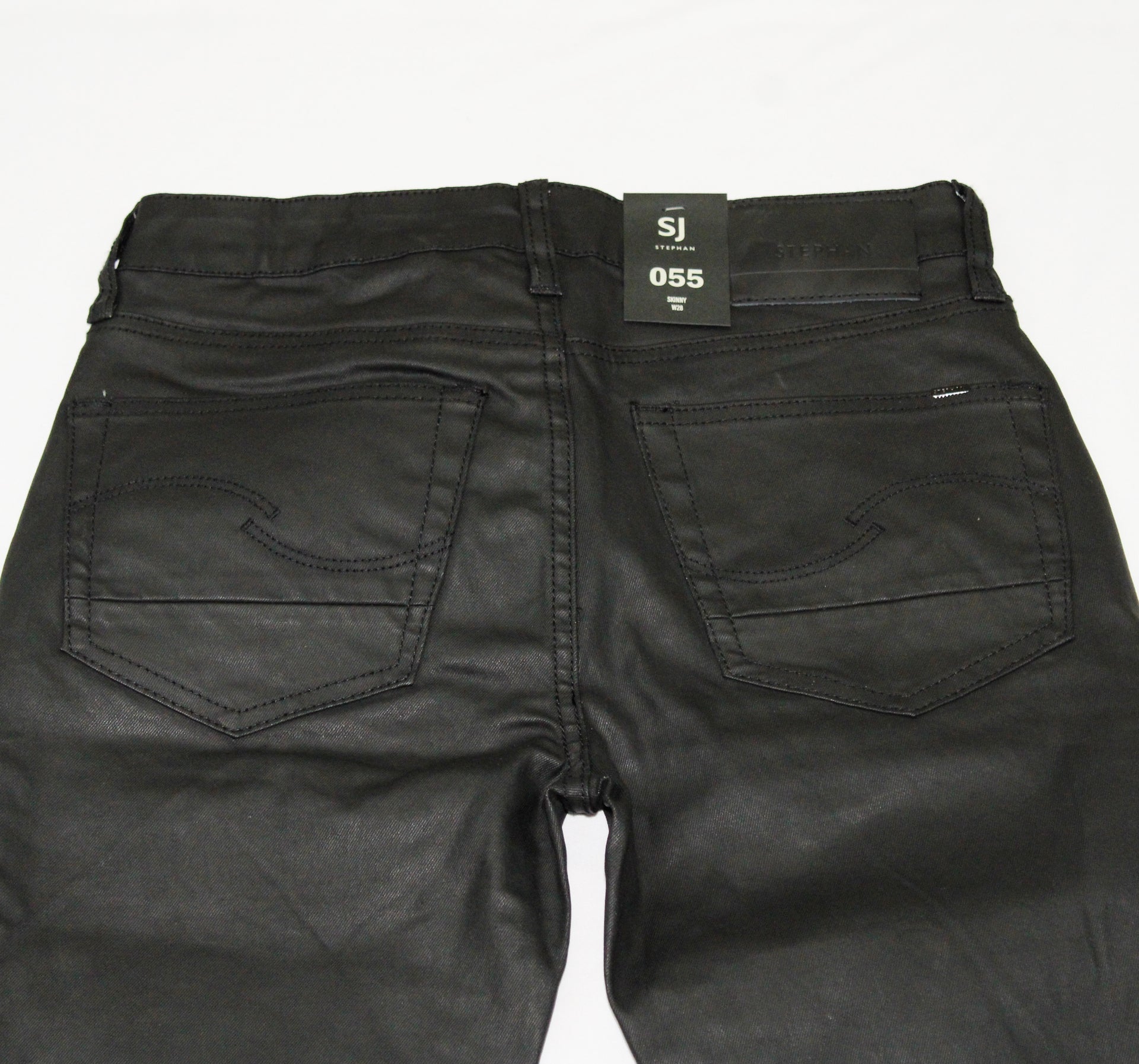 STEPHAN BLACK SKINNY WAX JEAN DEEP FREEZE