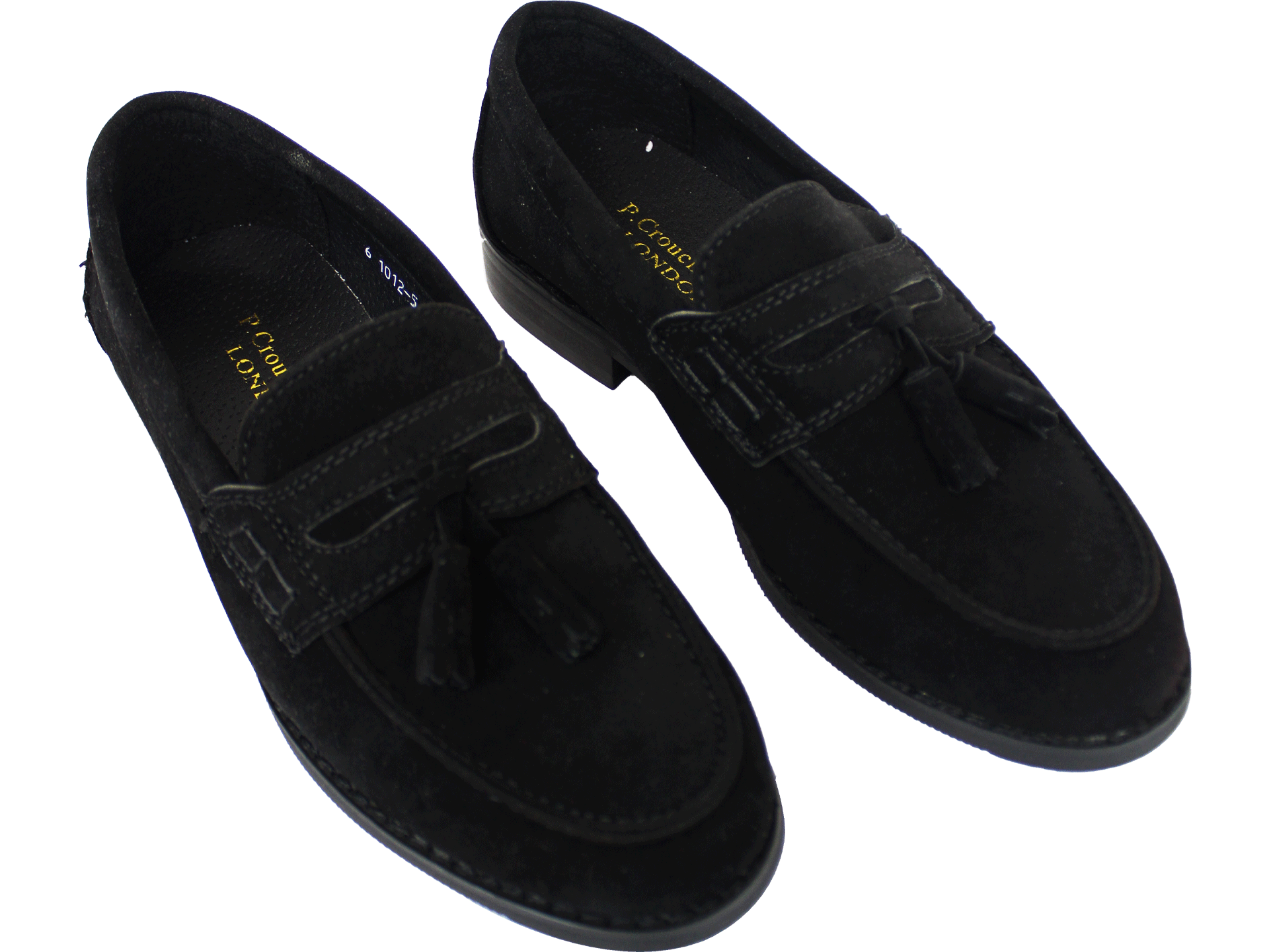 P CROUCH & CO Black PU Suede