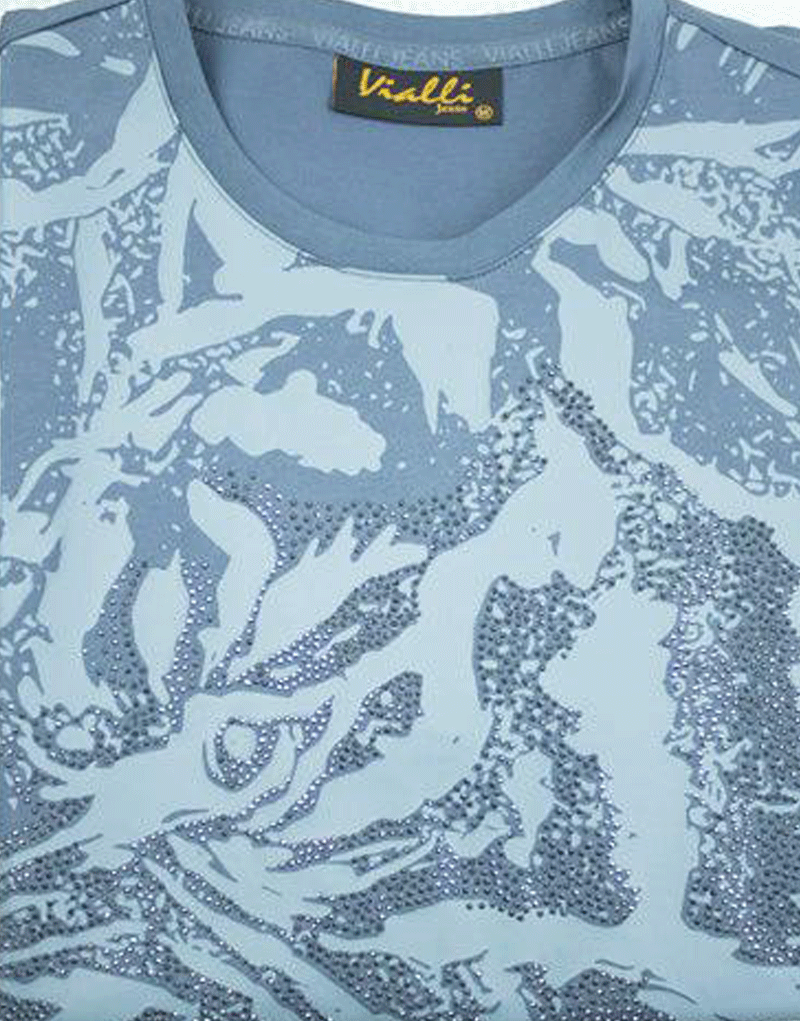 Vialli Arino Tiger Blue T Shirt