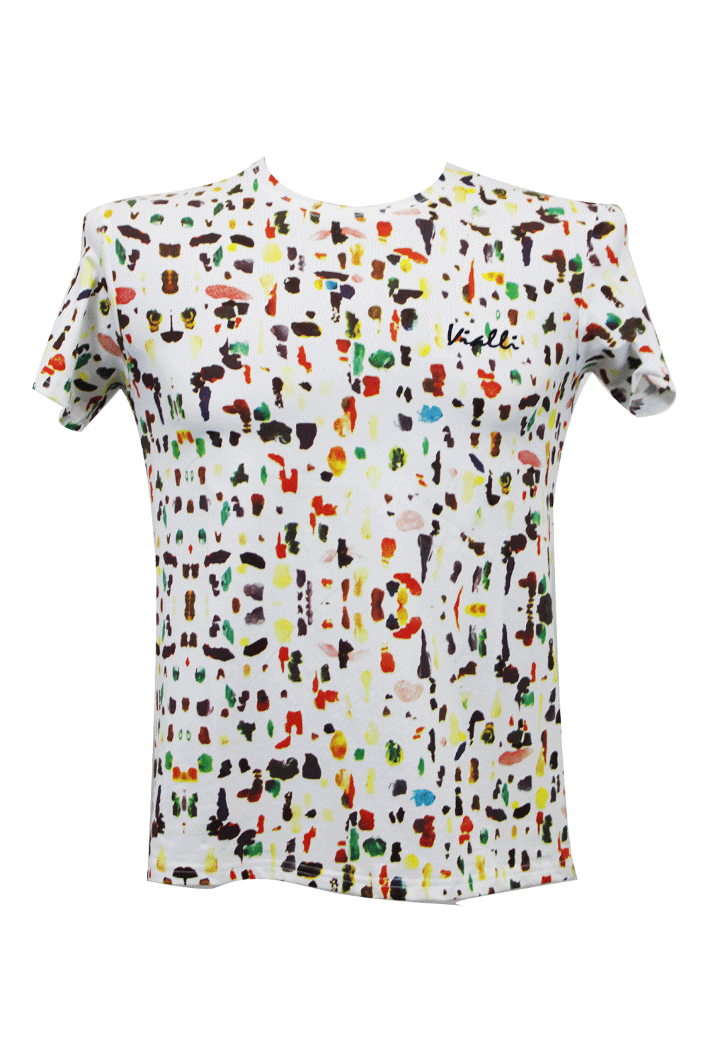 VIALLI White Paint Spray Diskado T-Shirt