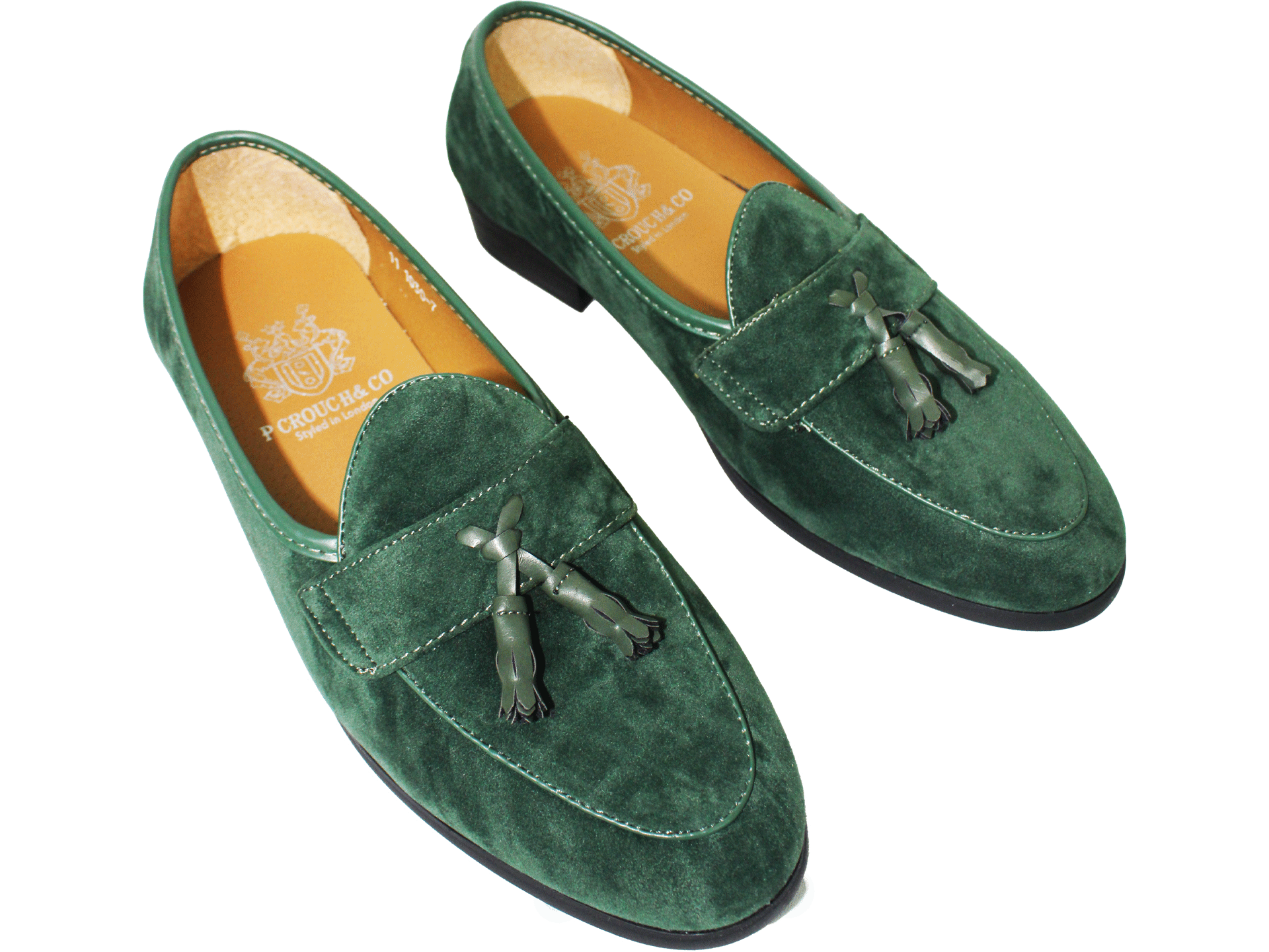 P CROUCH & CO Green Suede