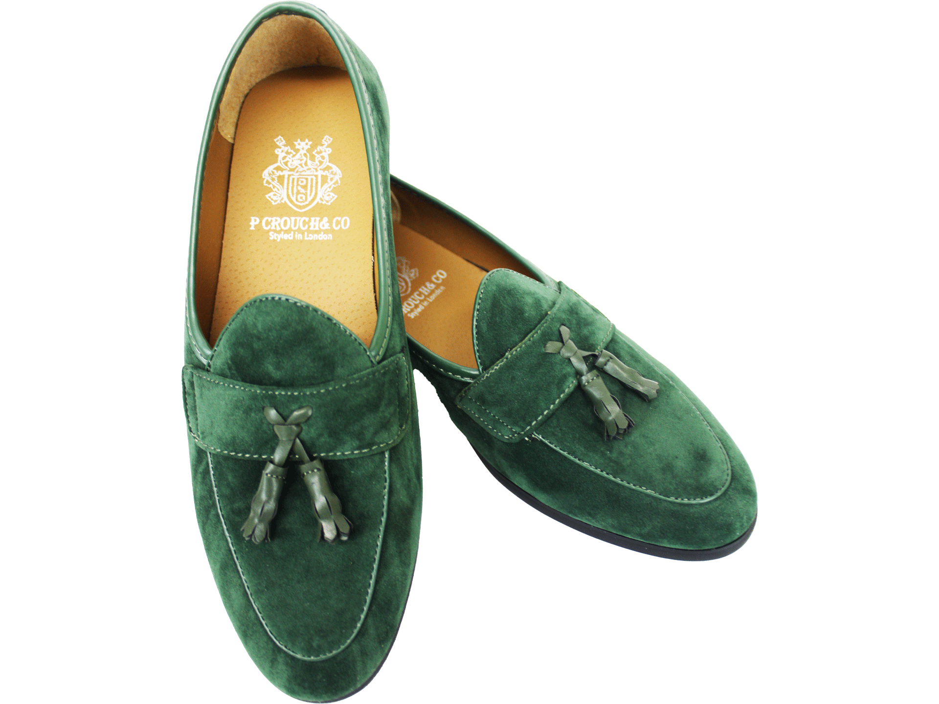 P CROUCH & CO Green Suede