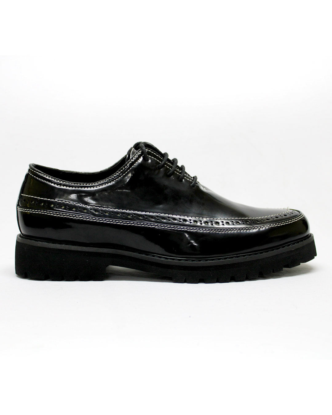 K7 Leather Bishop Black Smart Casual Shoe