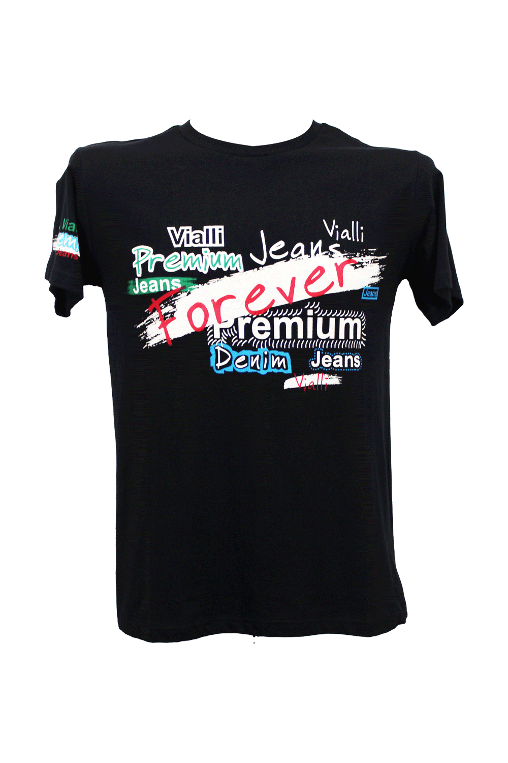 Vialli Logo Fashion Icon LALLA Black T-Shirt