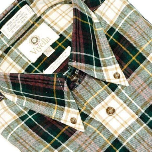 VIYELLA Monatic LS Khaki Green Shirt