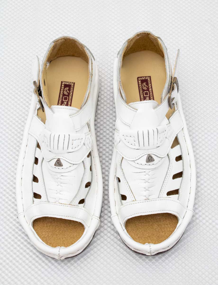 Omega Leather Soft White Java Sandal